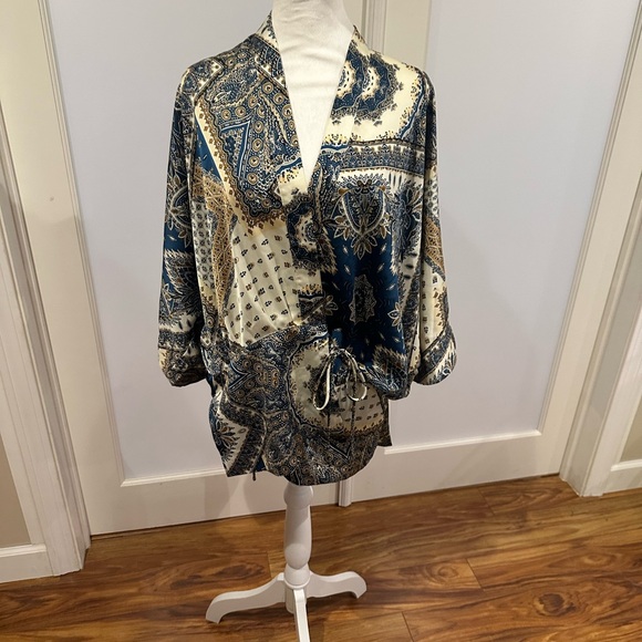 Hayden | Tops | Hayden Blue And Cream Paisley Kimono | Poshmark